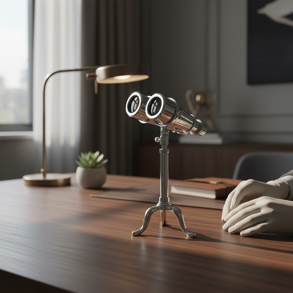 Aaron Krom Metal Vintage Dürbün Dekoratif Obje Tripodlu Masa Üstü Figür ...