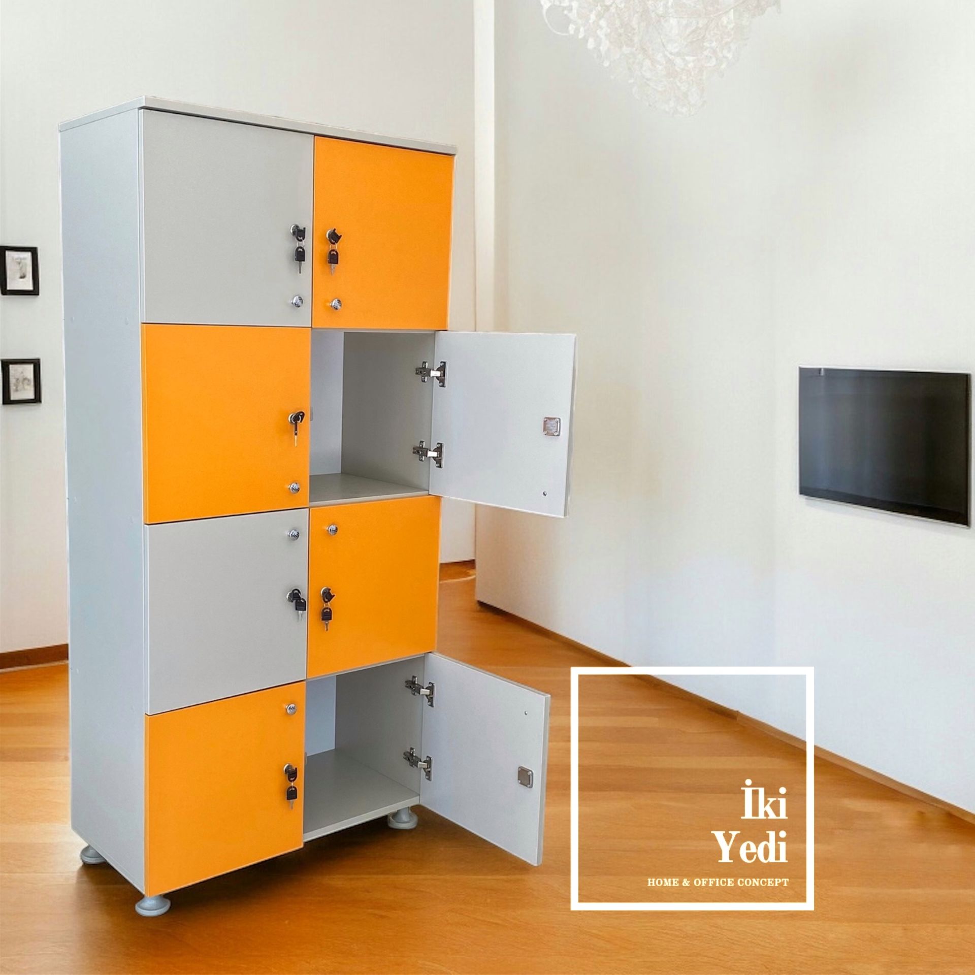 Nexagon-8 Kilitli Kapaklı Dolap Sekiz Gözlü Emanet Dolabı Kilitli ...